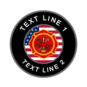 Circular Firefighter Patch: Maltese Cross and Flag Scramble