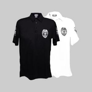 Buy Five Star Security Badge Print Polyester Polo Shirt