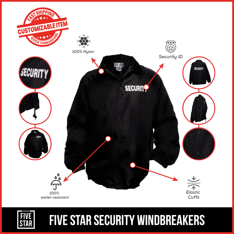 Buy Five Star Windbreaker with Security ID at Pro Uniforms