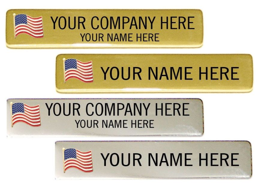 ENGRAVED SERVING SINCE NAME PLATES WITH BLUE INK - ProUniforms
