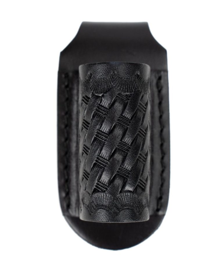 Premium Basket Weave Leather Flashlight Holster
