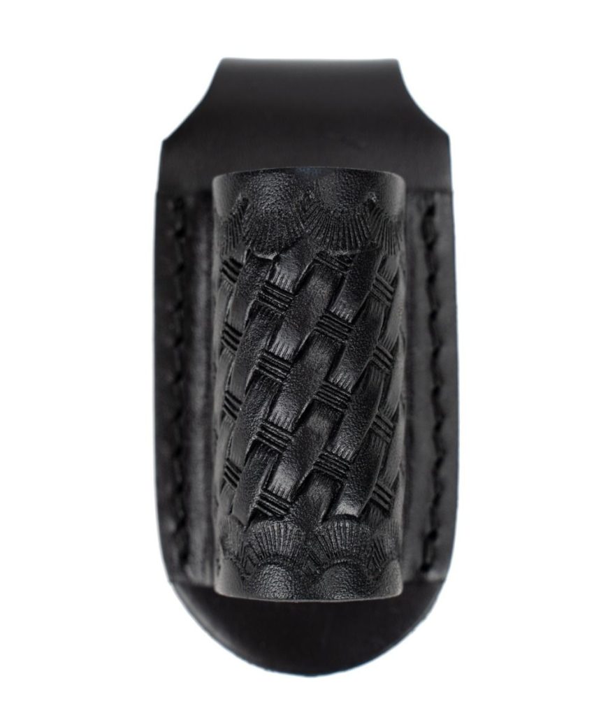 Premium Basket Weave Leather Flashlight Holster